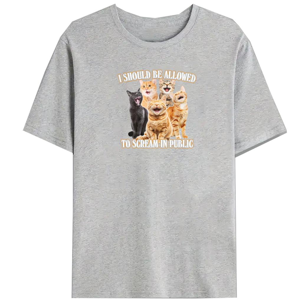 “Tee with ‘I Should Be Allowed to Scream in Public’ Cat Graphic – Funny ...