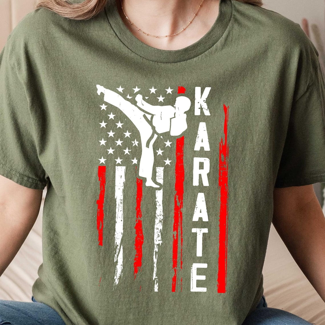 TeeFit American Kenpo Karate Shirt, Us Flag Martial Arts Tee, Karate ...