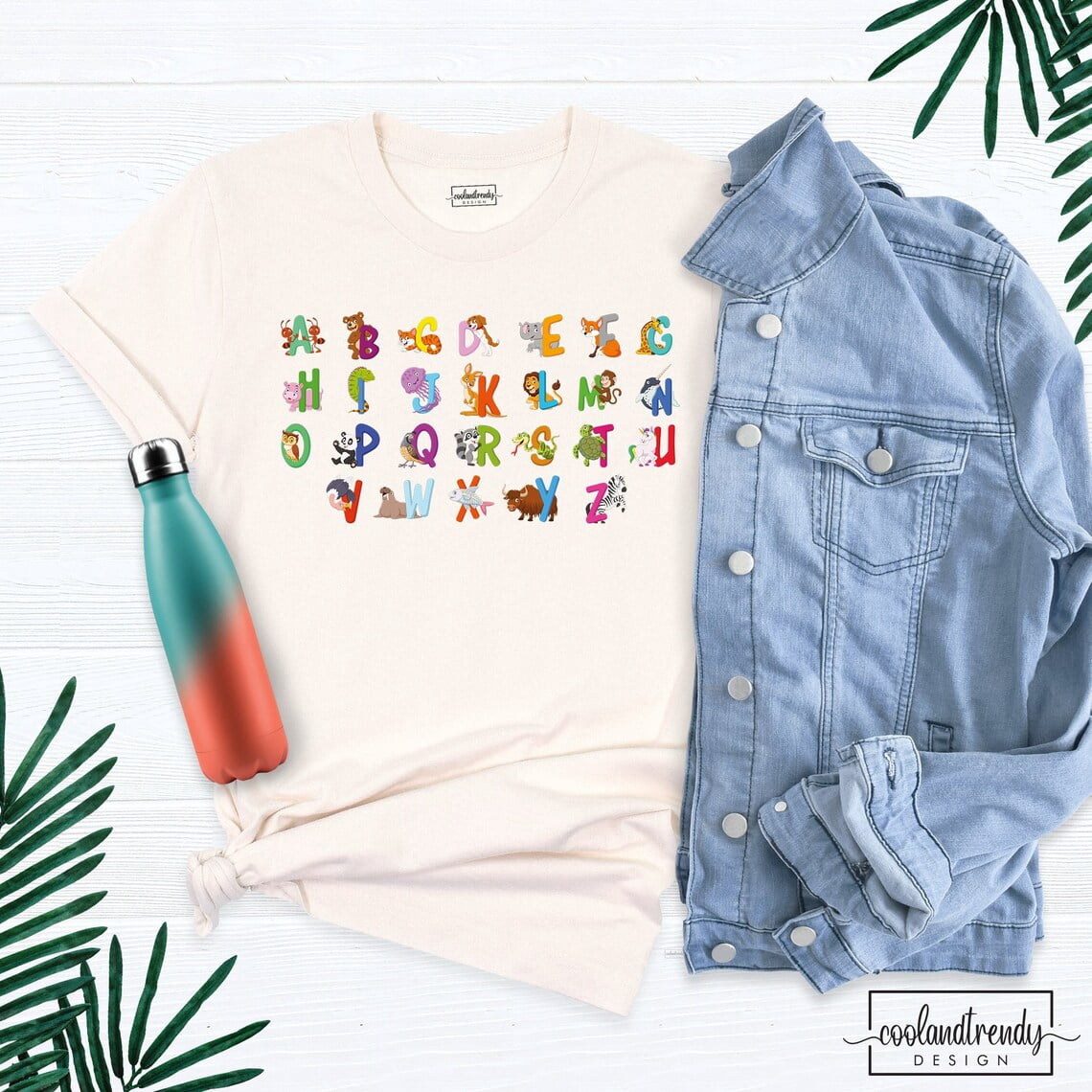TeeFit Animal Alphabet T Shirt, Alphabet Shirt, Abc Shirt, Teacher ...