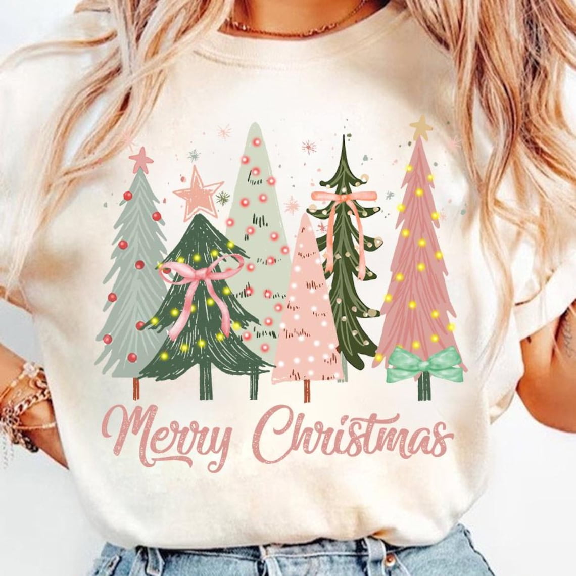 TeeFit Coquette Winter Holiday Trees , Coquette Bow , Winter Holiday ...