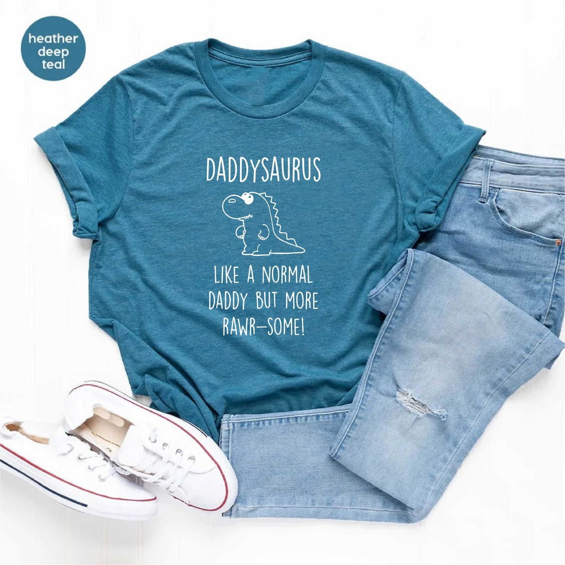 TeeFit Daddysaurus T-Shirt, Dad Dinosaur Shirt, Fathers Day Gift, Rawr ...