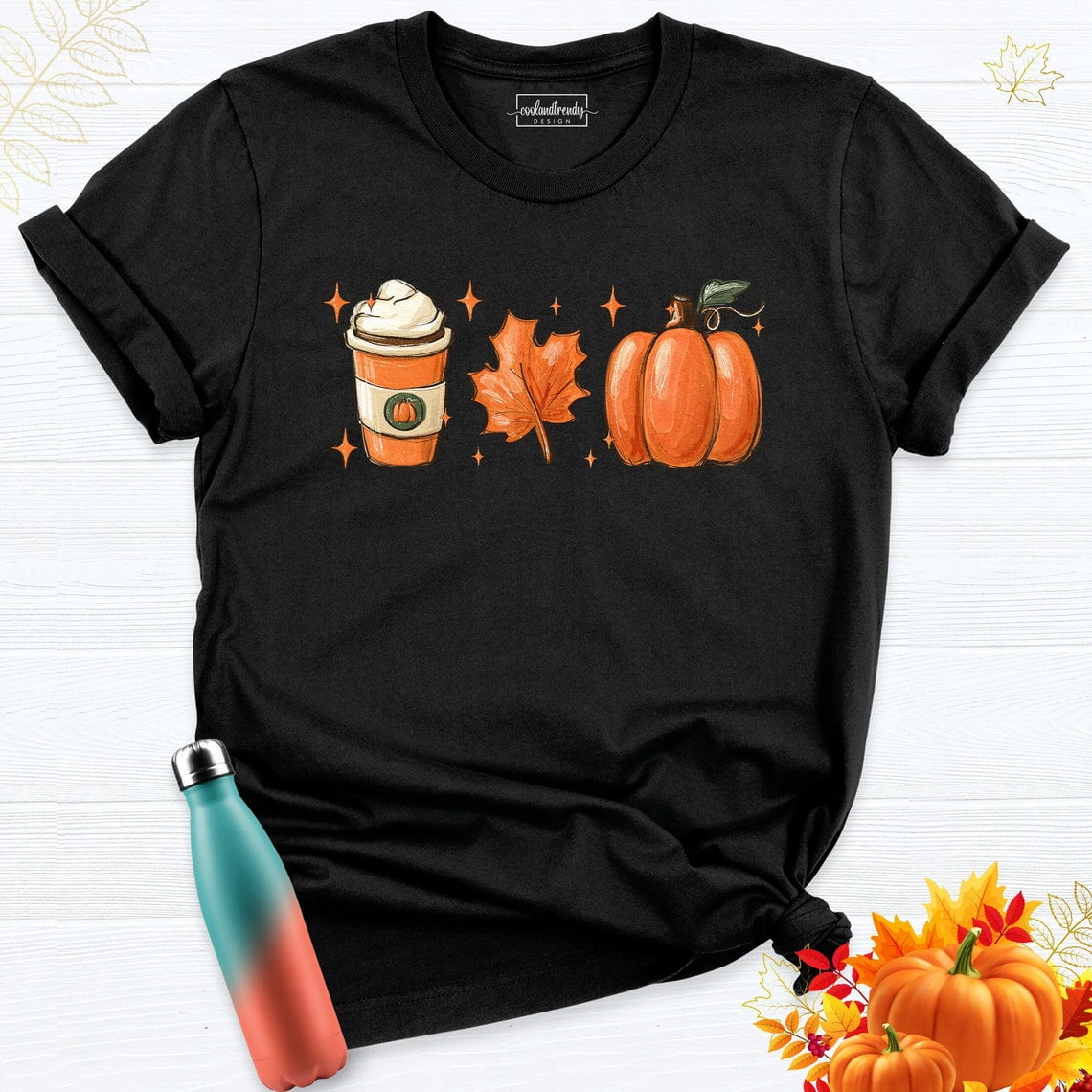 TeeFit Fall Coffee Shirt, Coffee Lover Tee Shirt, Thanksgiving Shirt ...