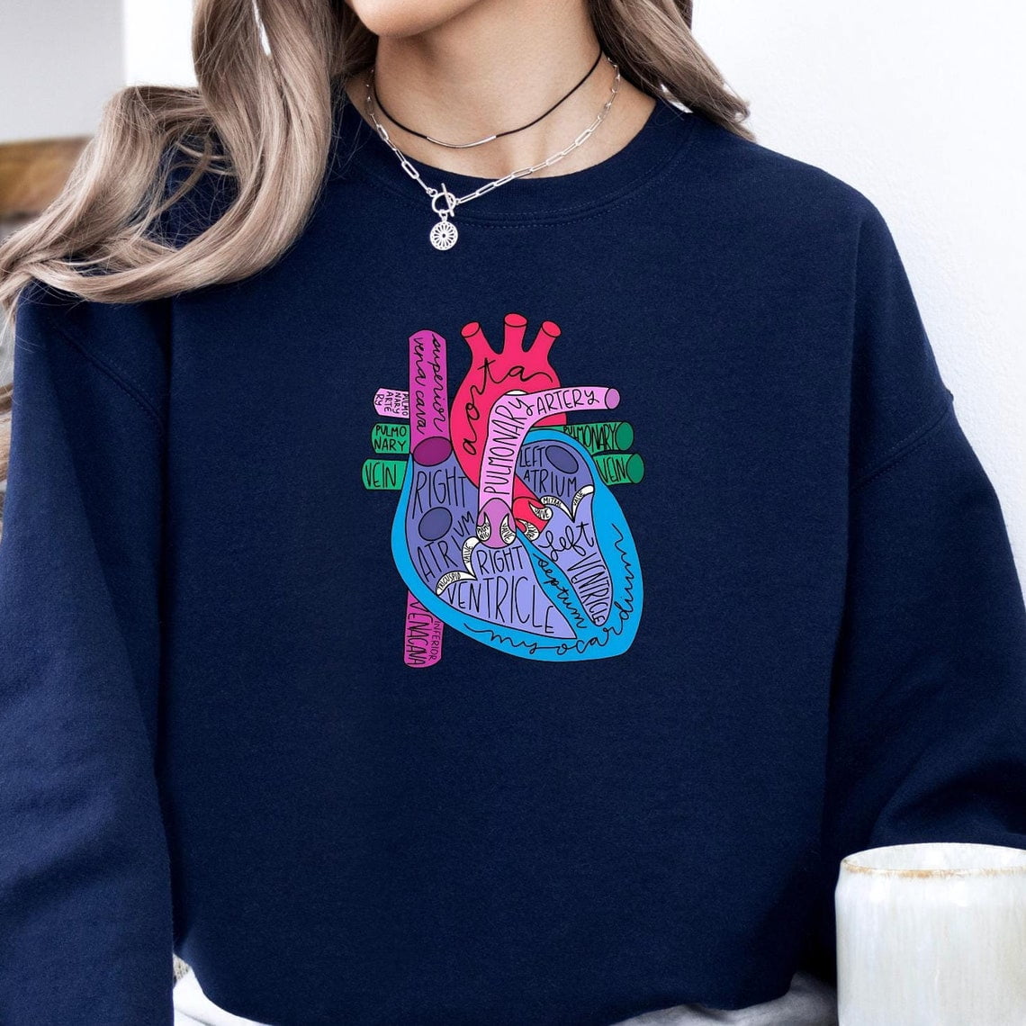 TeeFit Heart Anatomy Sweatshirt, Cardiac Nursing , Nursing School ...