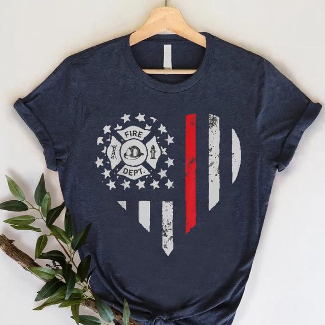 TeeFit Heart Shaped Fire Department Logo Shirt, Firefighter Shirt ...