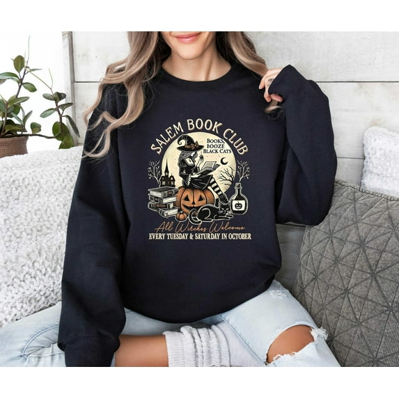 TeeFit Salem Book Club Sweatshirt, Bookish Happy Holiday Tee,Spooky ...