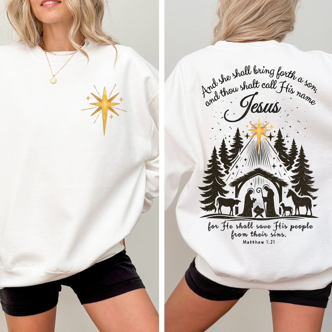 TeeFit And She Shall Bring Forth A Son Sweatshirt,Cross Sweatshirt ...