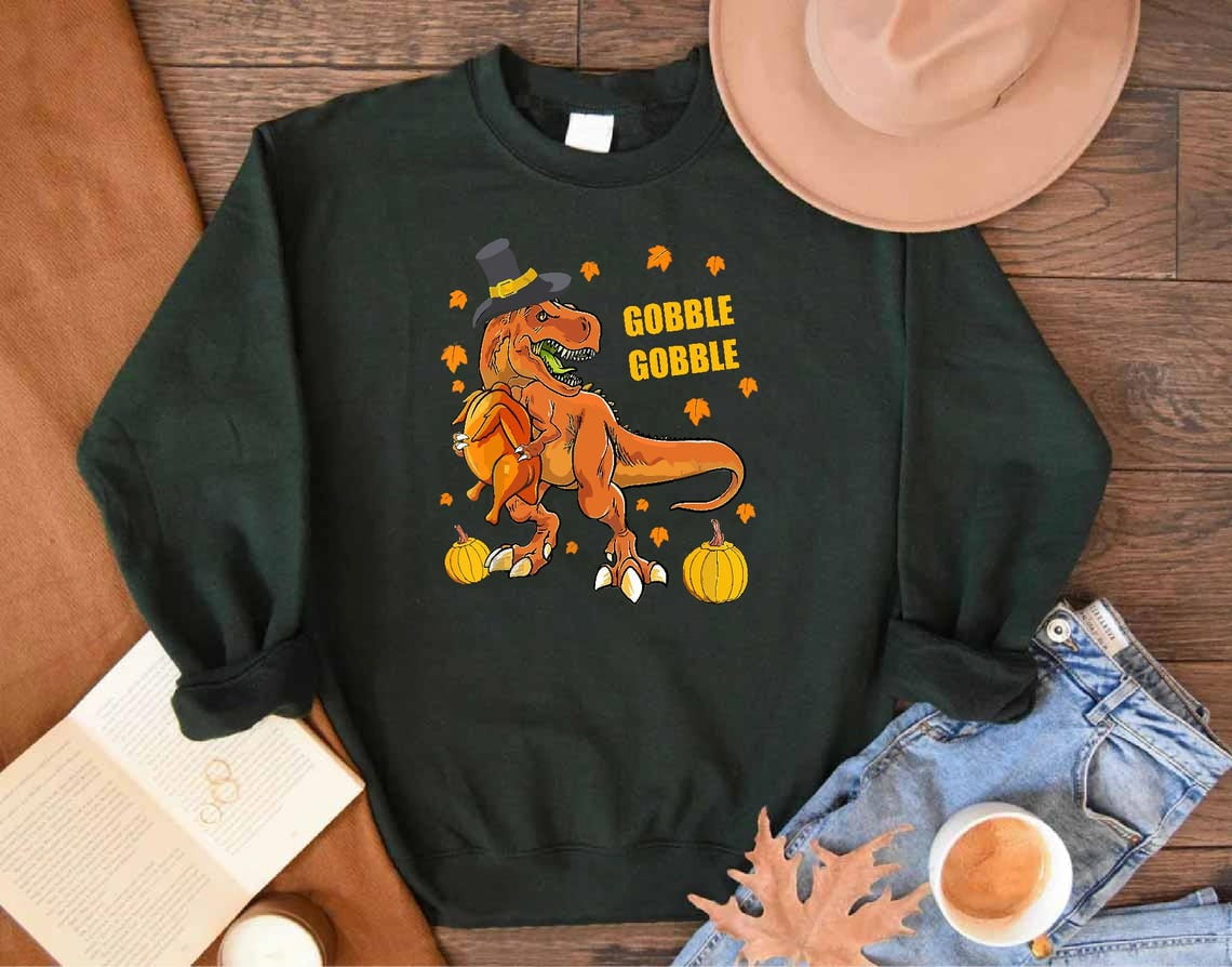 TeeFit T Rex Dinosaur Turkey Thanksgiving Costume Gift Sweater ...