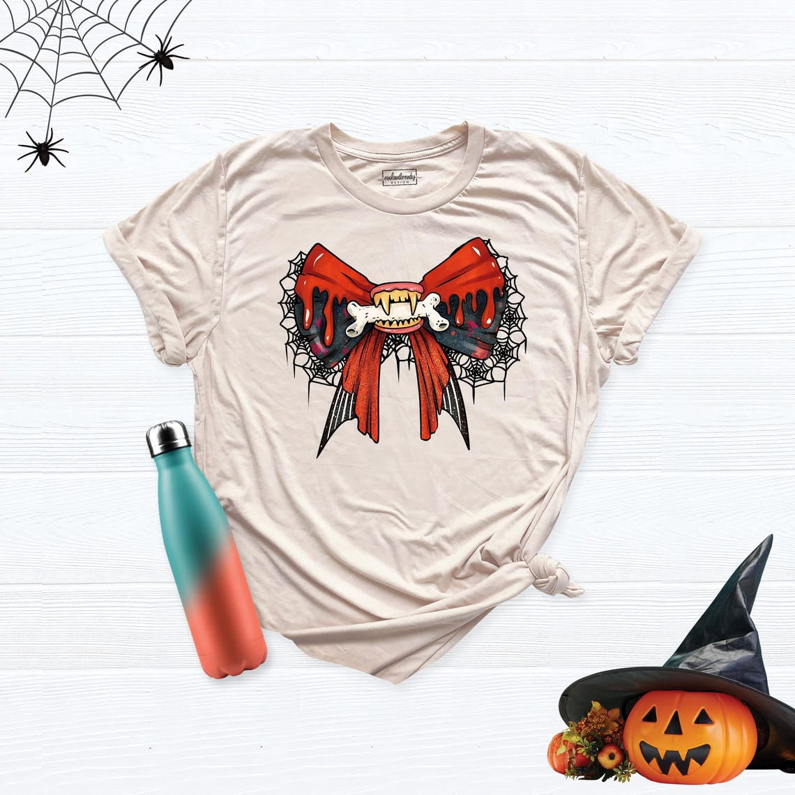TeeFit Winter Holiday Witch Bow Shirt Vampire Bow Spooky Season Tee ...