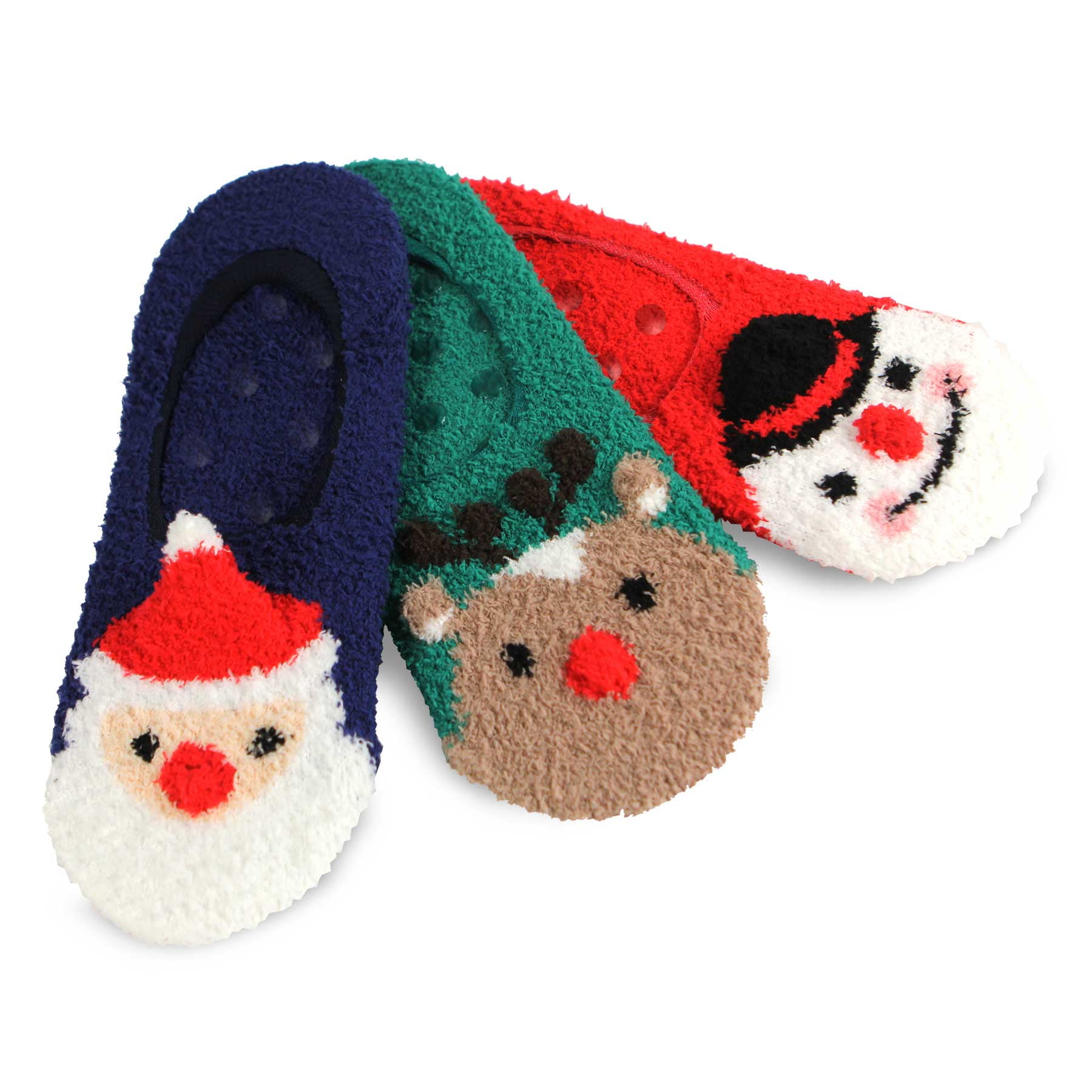 Teehee Socks Cozy Fuzzy Liner Slipper Socks (Kids 6-8 Years), Santa (3 ...