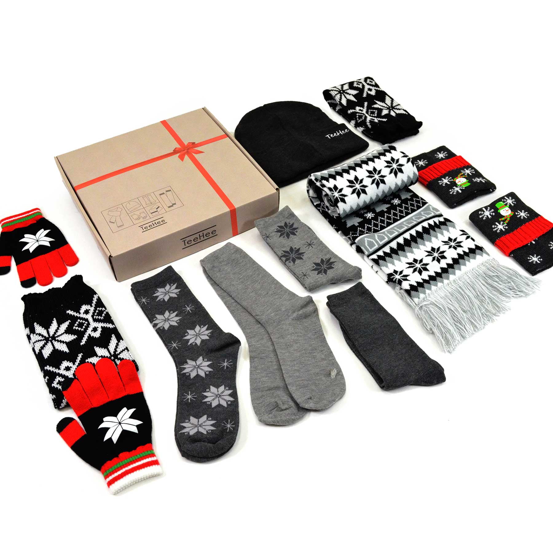 TeeHee Xmas Seasonal Holiday Women's Gift Bundle Pack: 9-Items - Socks ...
