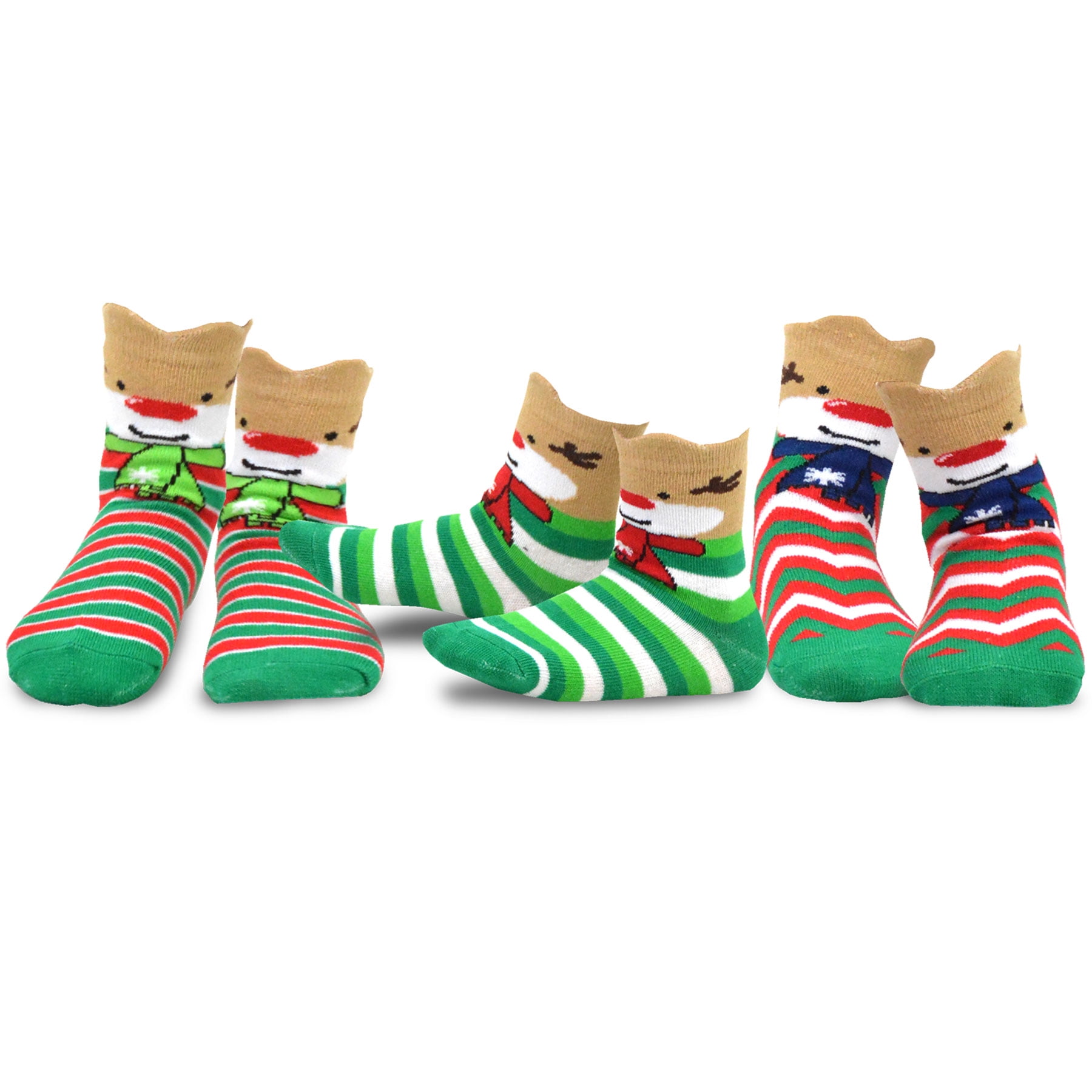 TeeHee Christmas Kids Cotton Fun Crew Socks 3-Pair Pack (3-5 Years ...