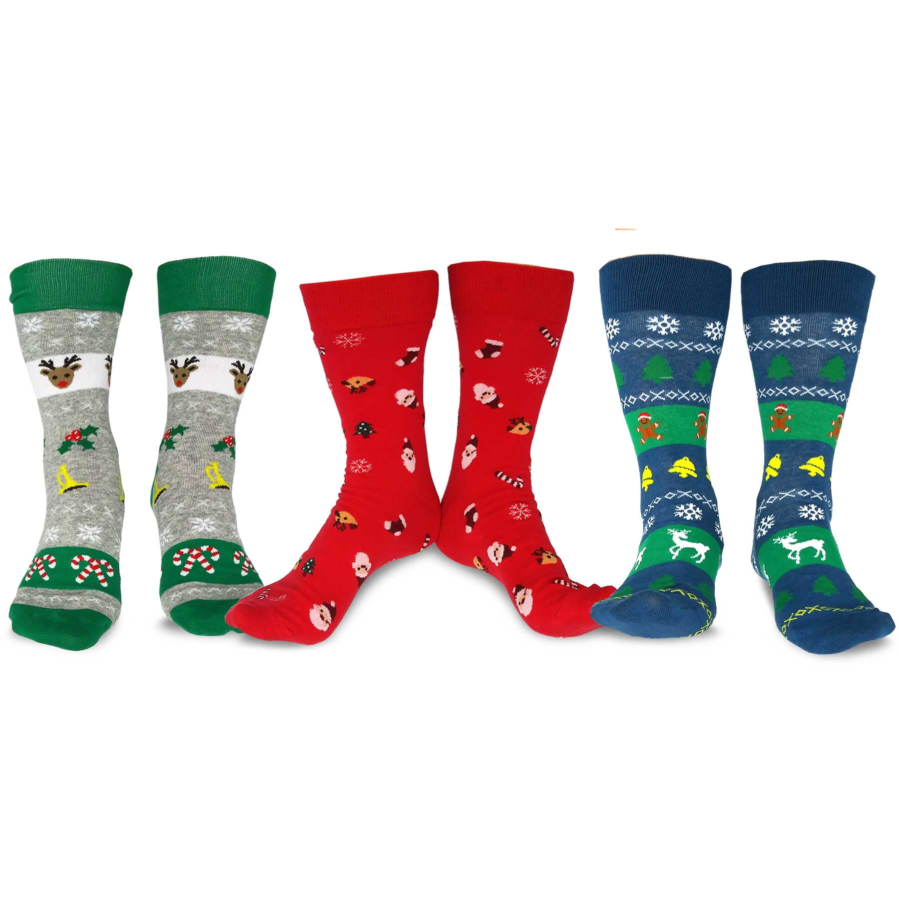 TeeHee Christmas and Holiday Fun Crew Socks for Men 3-Pack (3PK ...