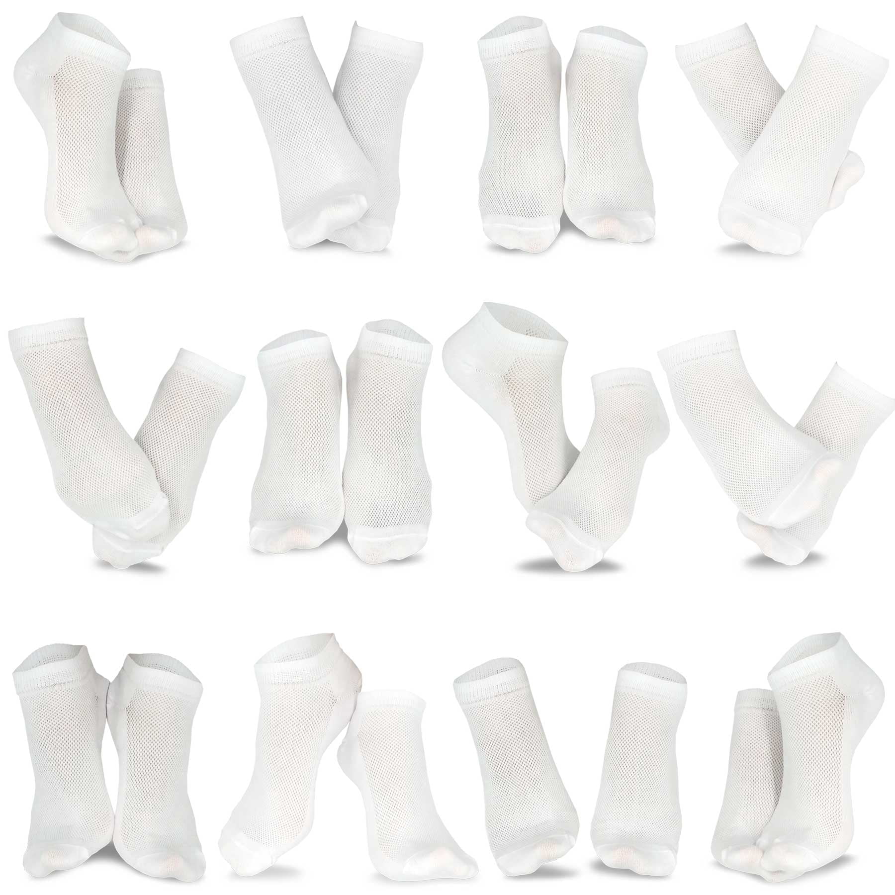 TeeHee Everyday Casual Low Cut Ankle Socks for Men 12 Pairs (White ...