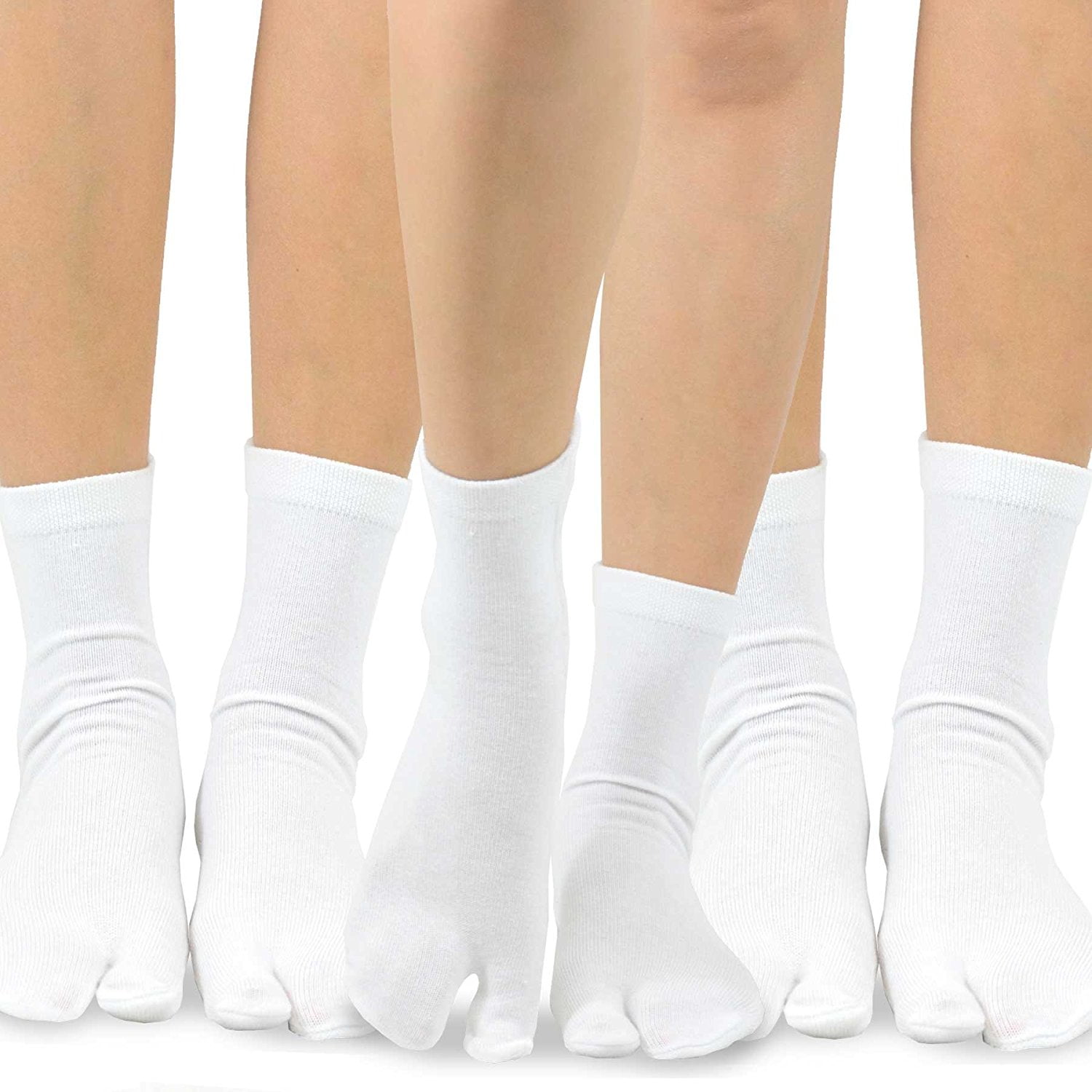 TeeHee Flip Flop Big Toe Cotton Socks 3-Pairs Pack (White) - Walmart.com