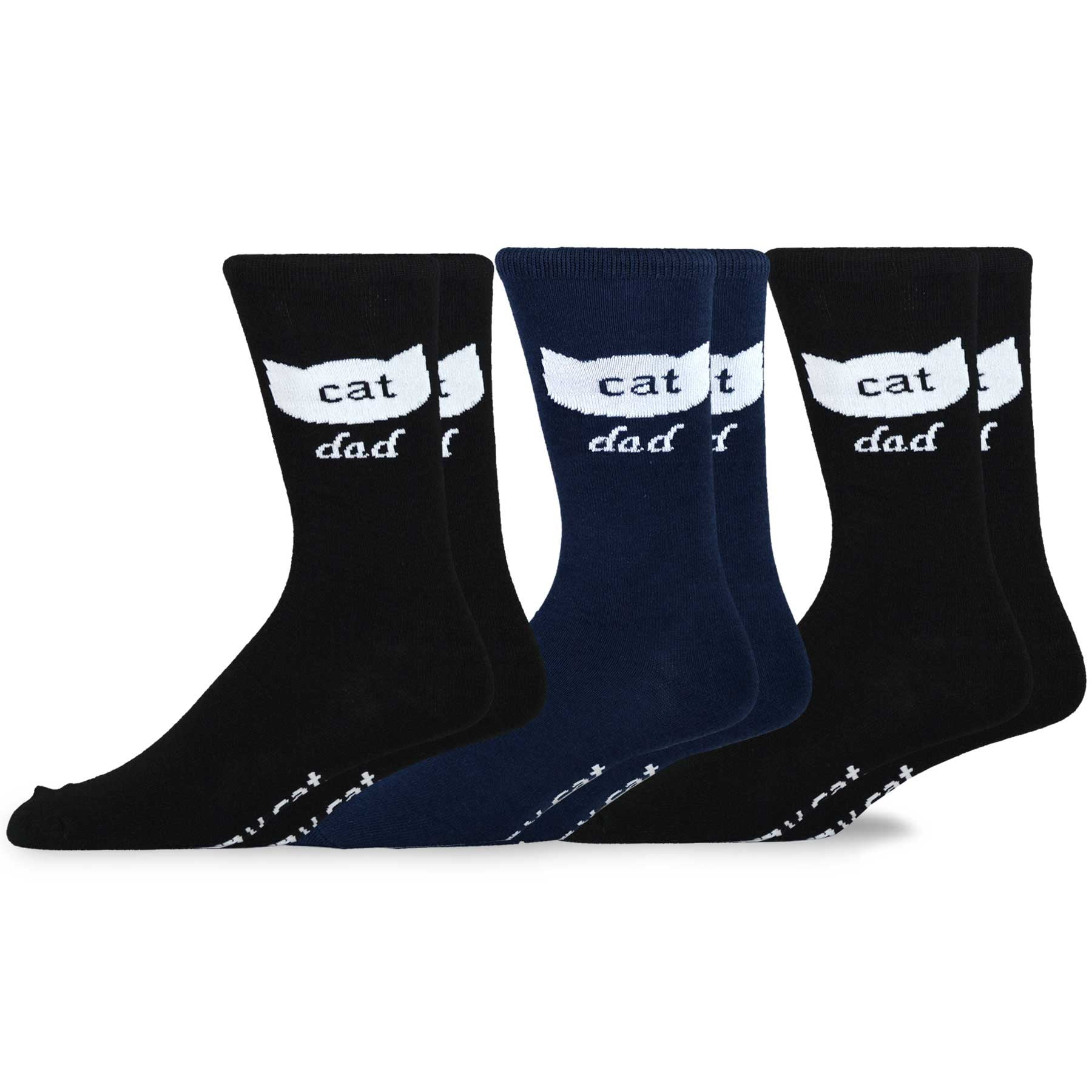 TeeHee Men's Fun Cats Cotton Crew Socks, 3 Pair Pack, Funny Novelty for ...
