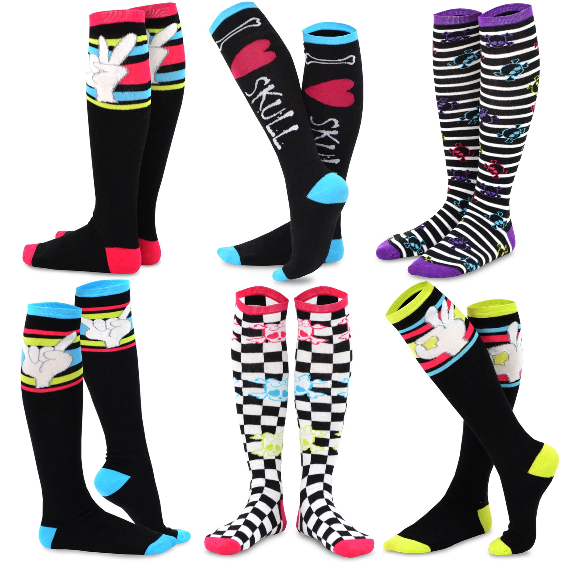 TeeHee Fun Novelty Cotton Knee High Socks for Junior and Women ...