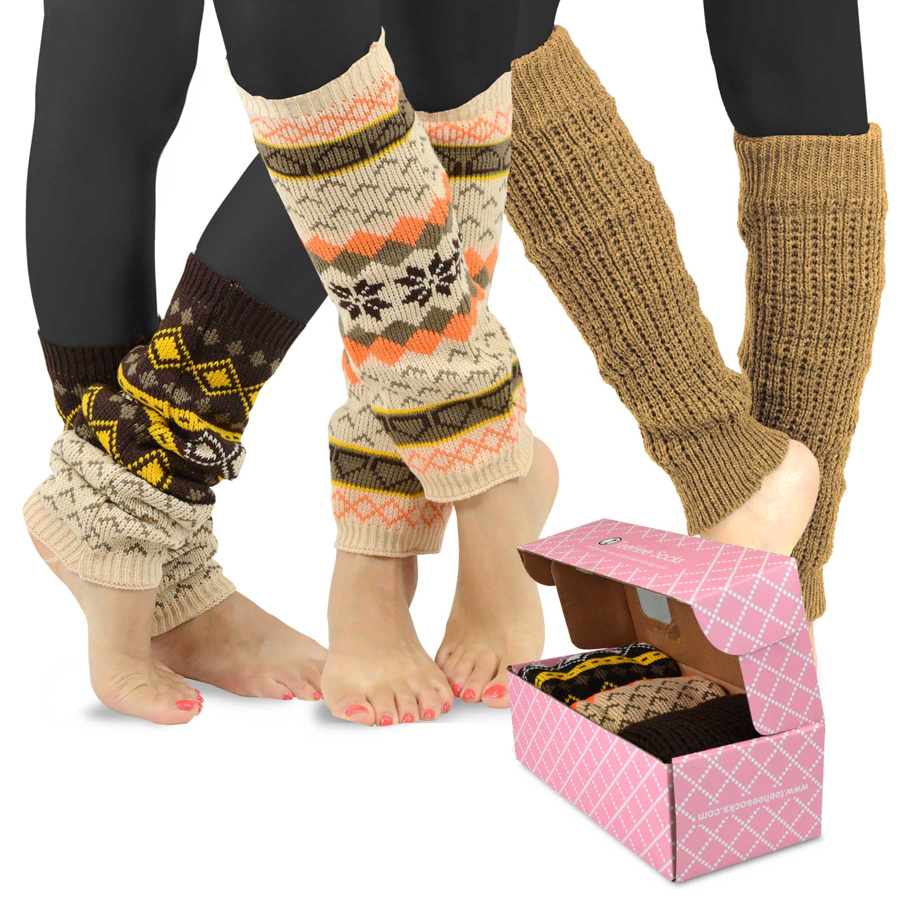 TeeHee Gift Box Women's Fashion and Christmas Holiday Leg Warmers Multi ...