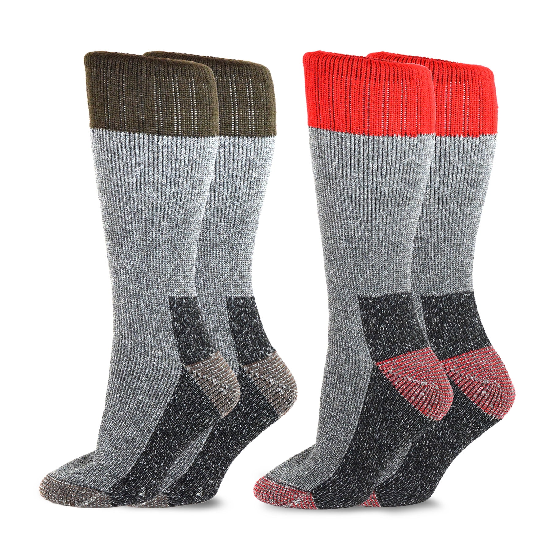 TeeHee Heavyweight Outdoor Wool Thermal Boot Socks for Women 2-Pack ...