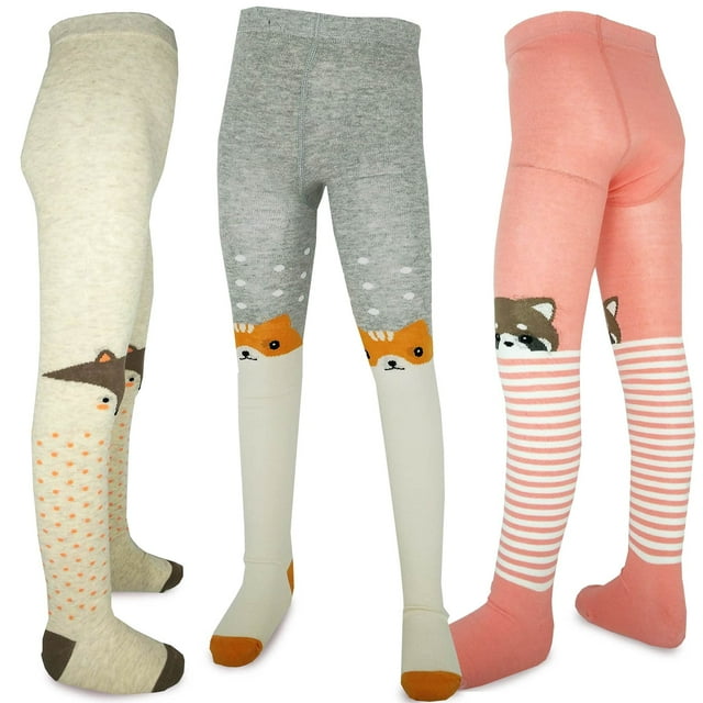 TeeHee Little Girls and Toddlers Fashion Tights 3 Pair (3-5 Years, Fox ...