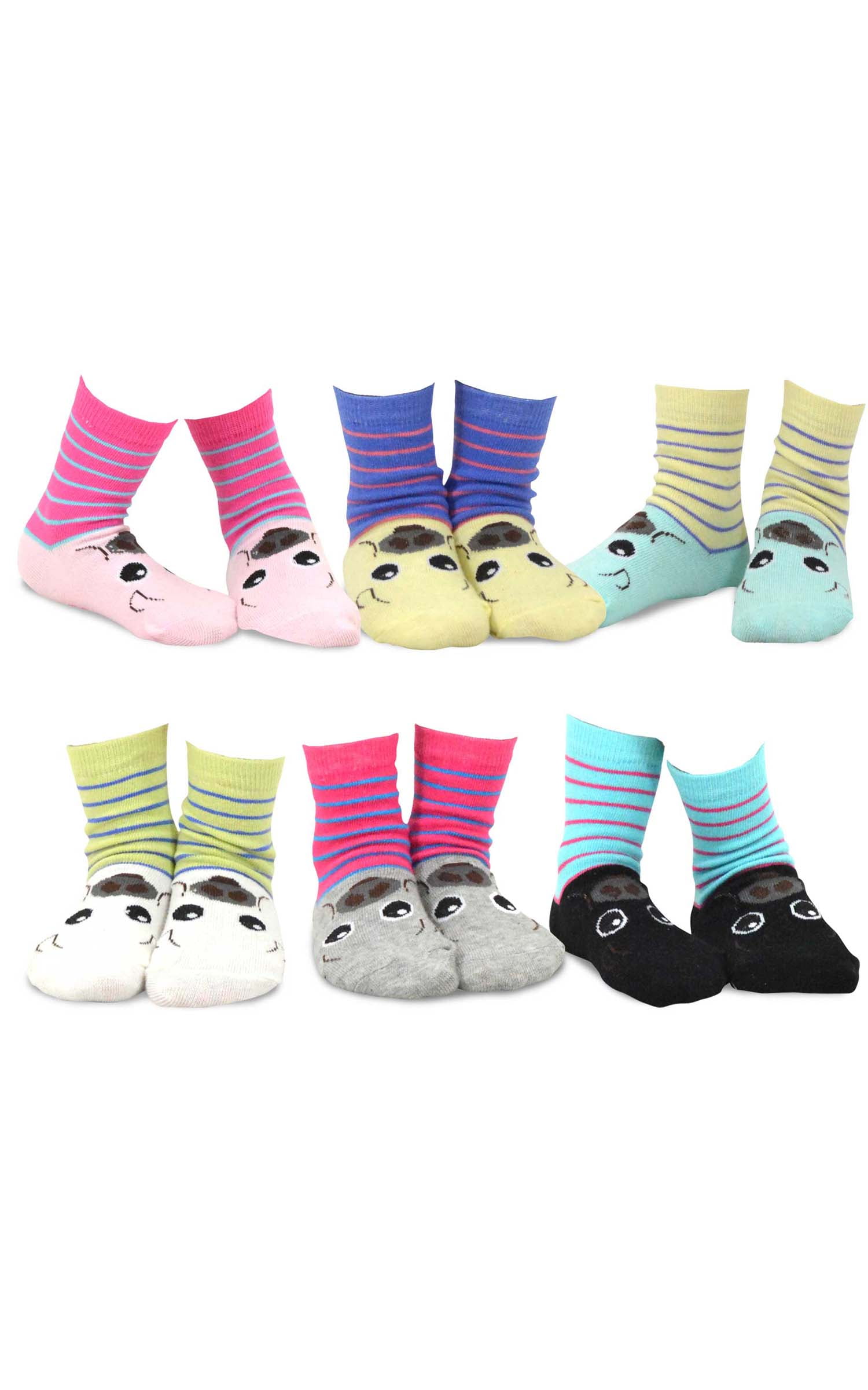 TeeHee Little Kids Girls Cotton Fashion Animals Face Design Socks 6 ...