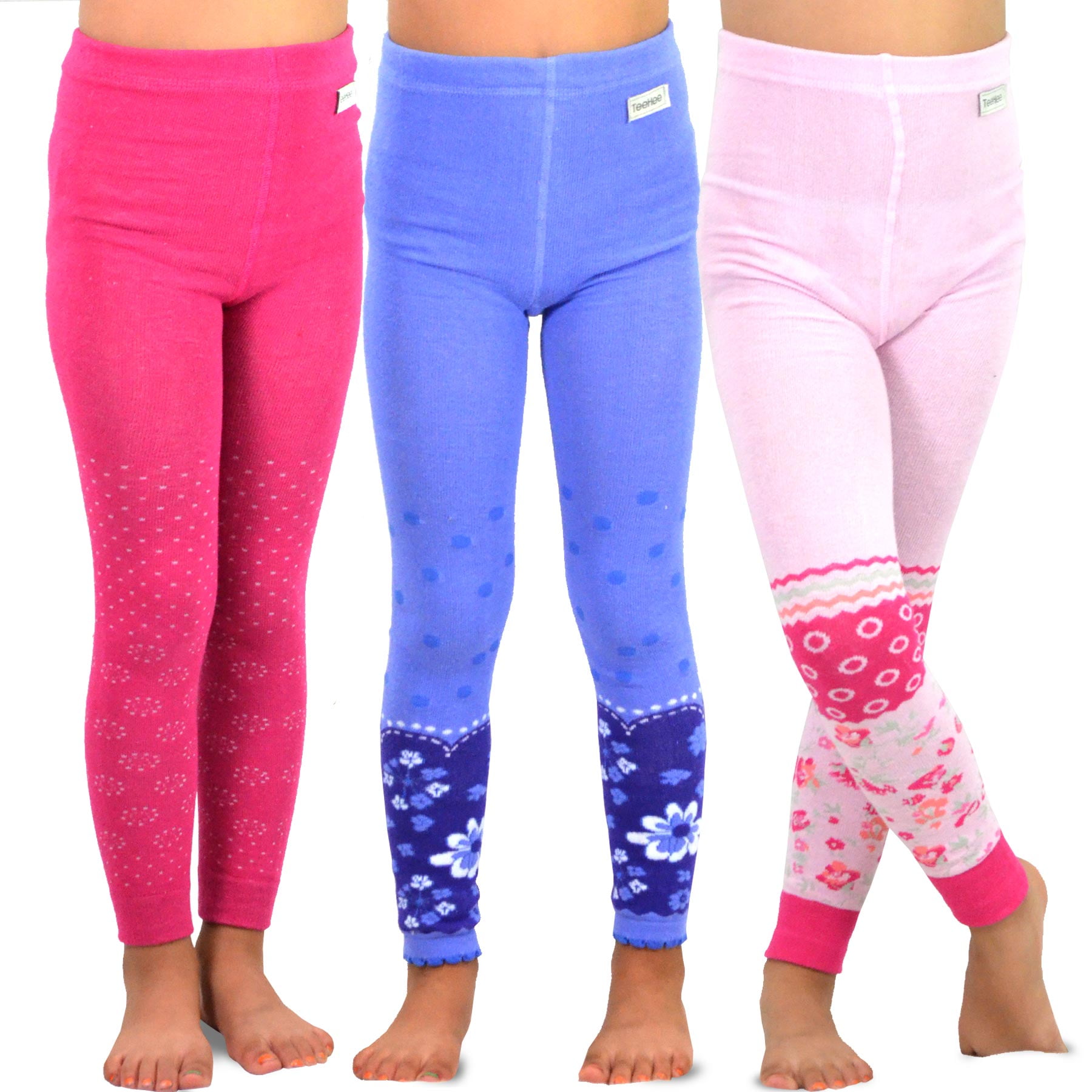 TeeHee Little Kids Girls Fashion Cotton Leggings (Footless Tights) 3 ...