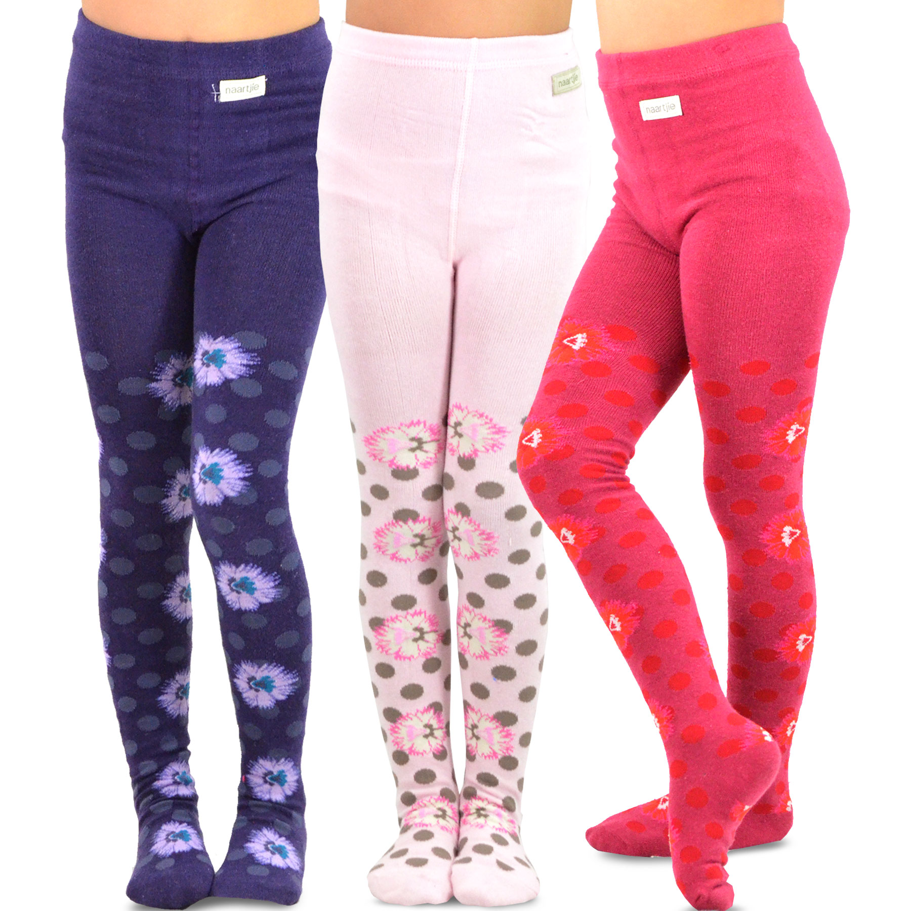 TeeHee Little Kids Girls Fashion Cotton Tights 3 Pair Pack Walmart