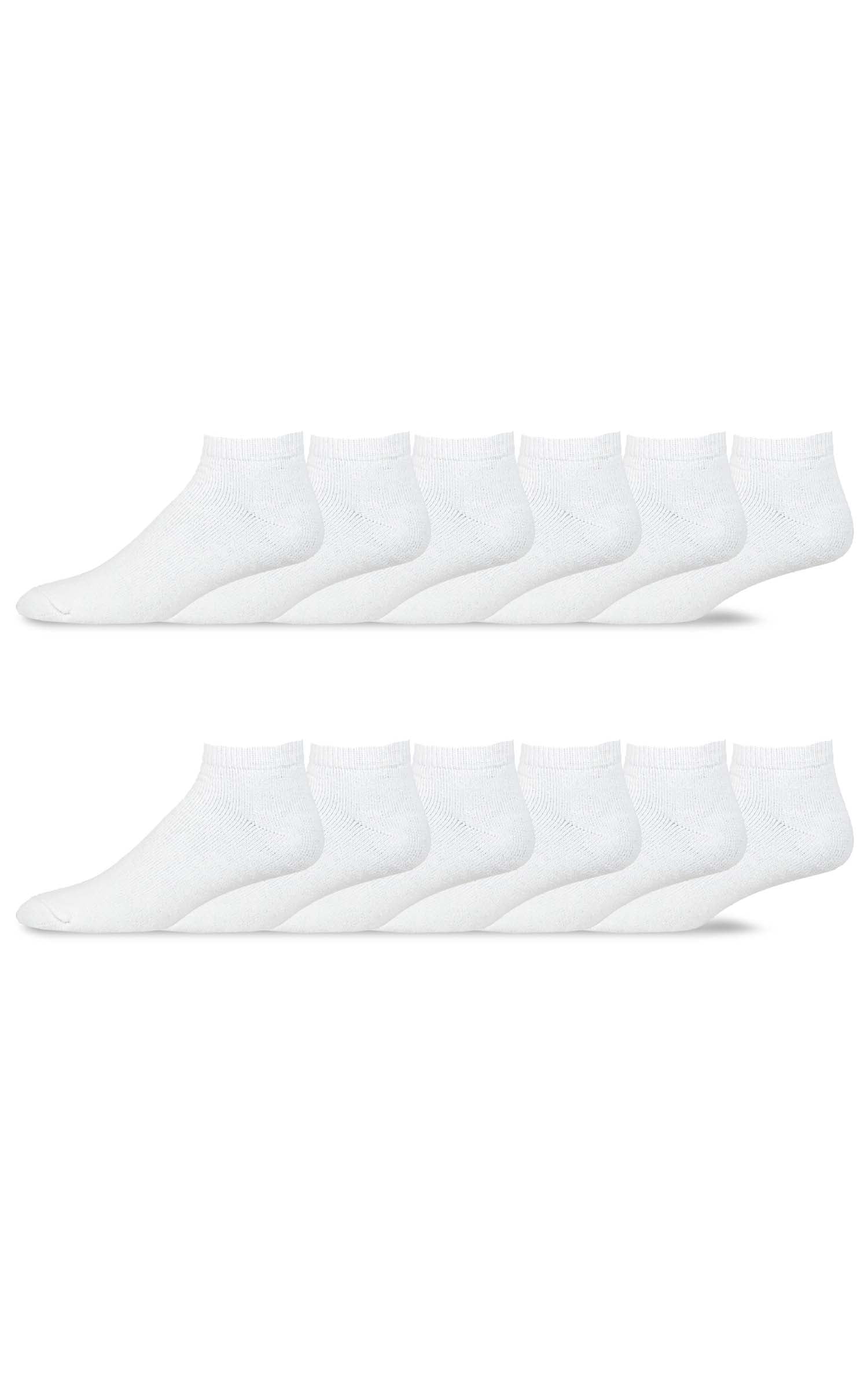 TeeHee Men's Athletic Sports Cushion Socks 12 Pairs pack (10-13, White ...