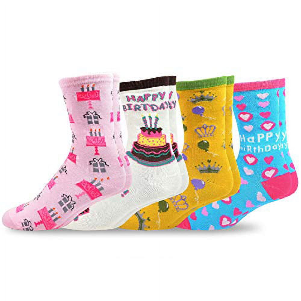 TeeHee Men's Birthday Cotton Crew Socks 4-Pack (King of the Day ...