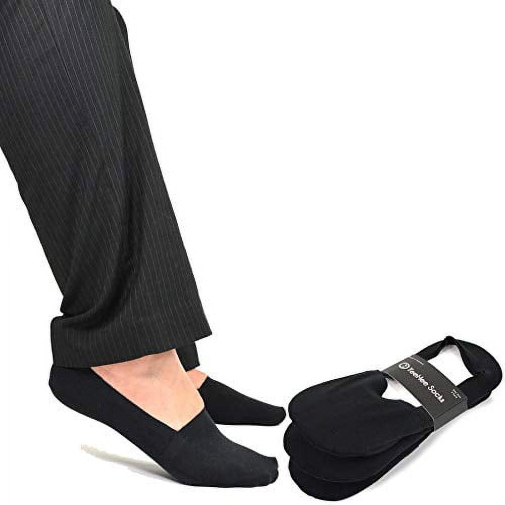 TeeHee Men's Seamless No Show Socks 3 Pairs Cotton Dress Footie Liner ...