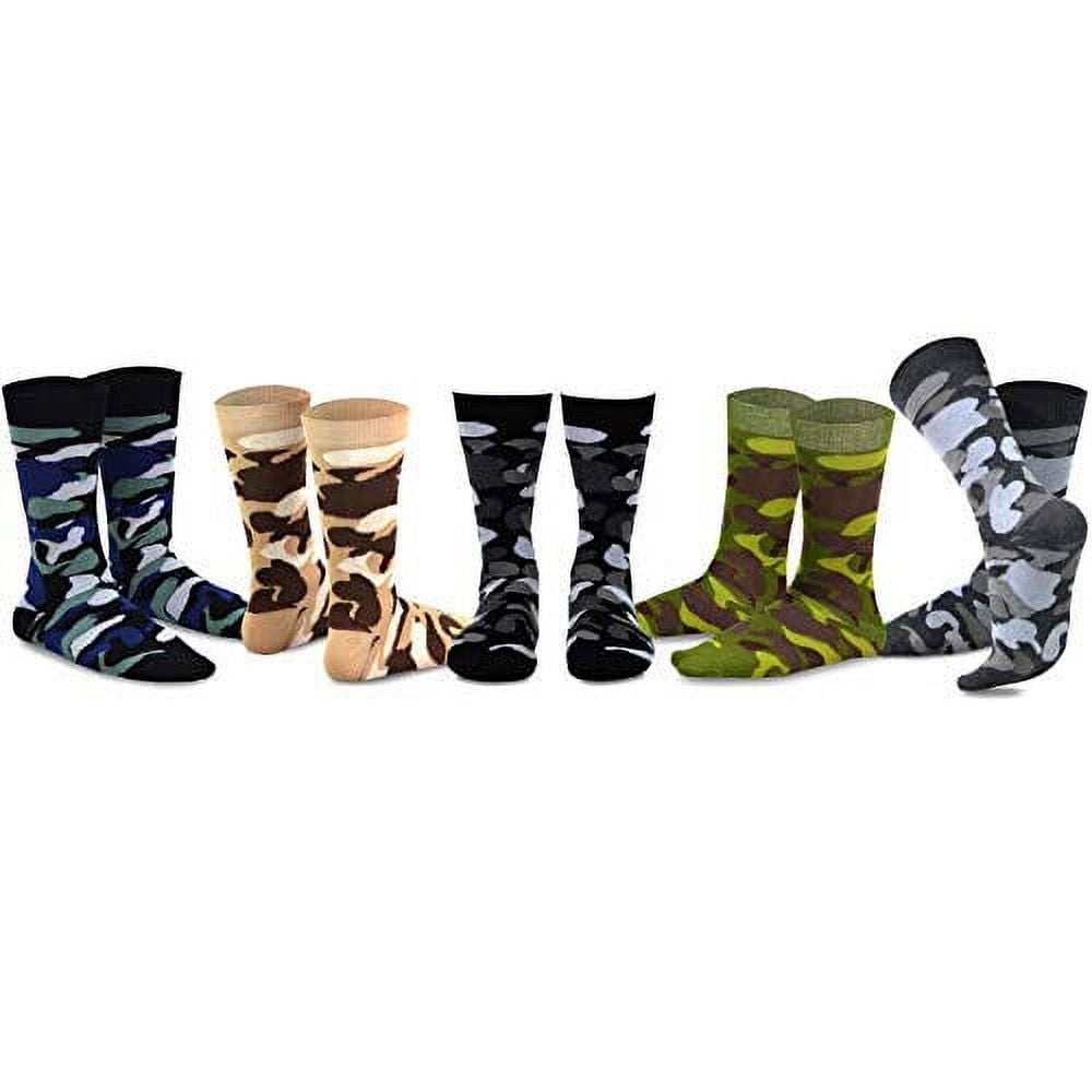 TeeHee Men's Unique Colorful Multi Fashion Designer Crew Socks 5-Pack ...