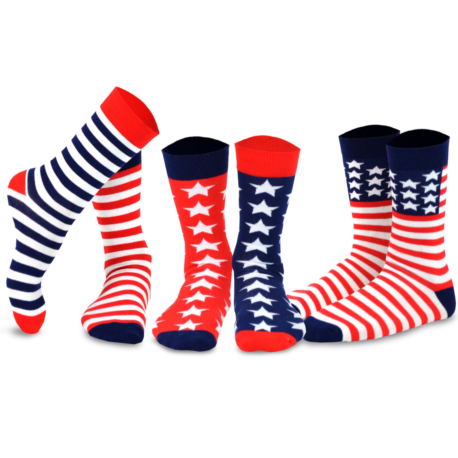 TeeHee Novelty Fashion USA American Flag Patriotic Crew Socks for Women ...