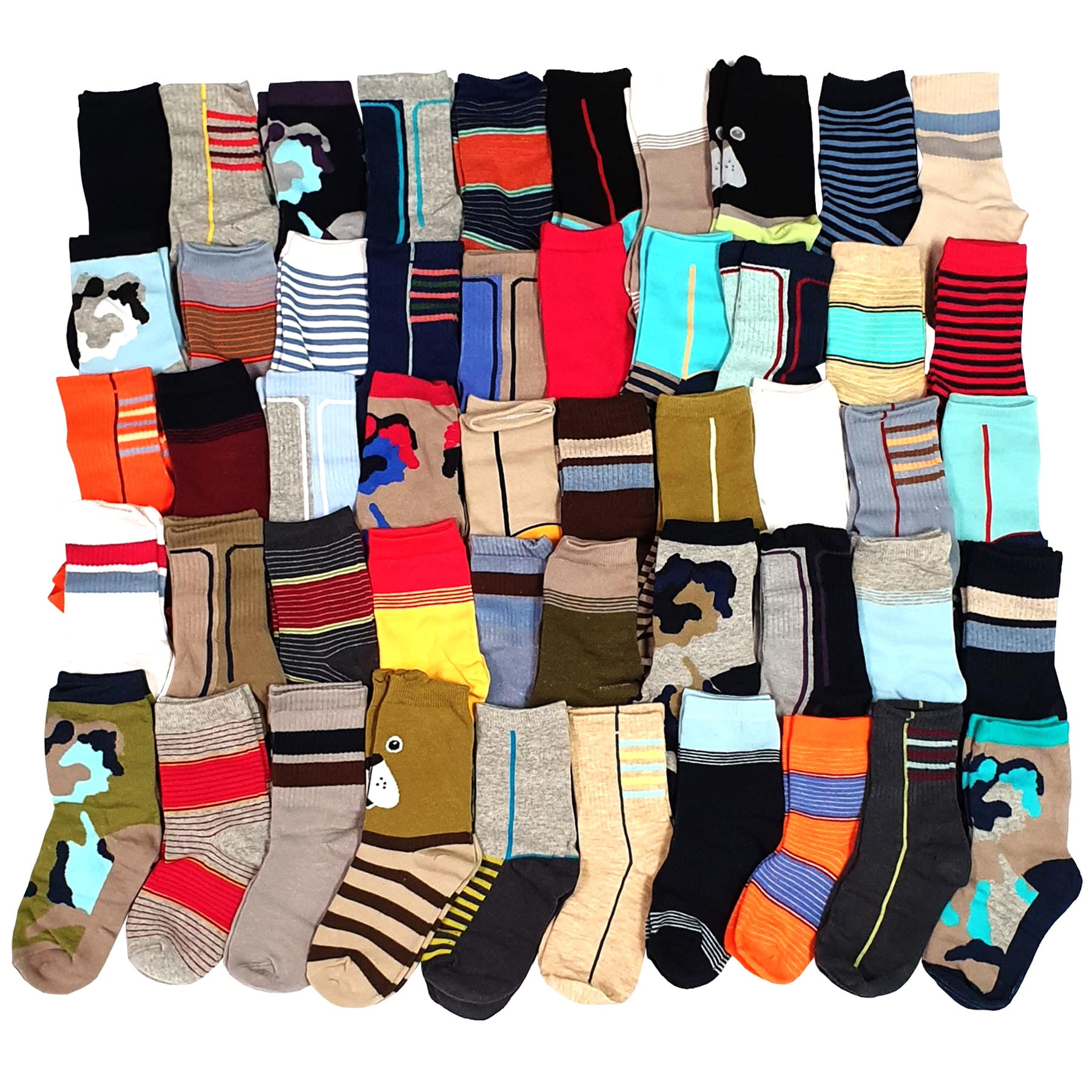 TeeHee Socks 50 Pairs Various Sample Socks Value Pair (Little Boys 6-8 ...