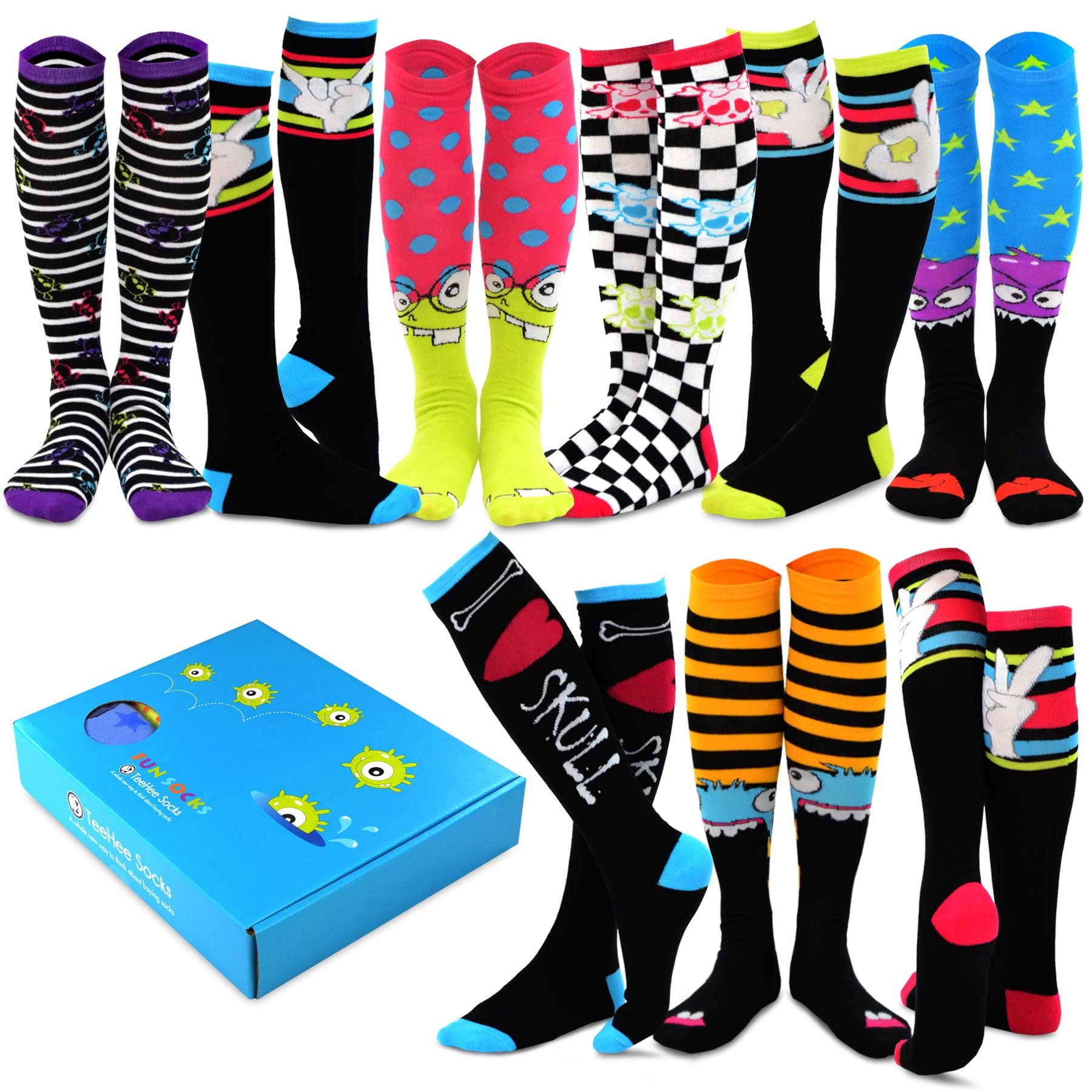 TeeHee Special Holiday Women's Cozy Long Soft Knee High Socks, 9-Pairs ...