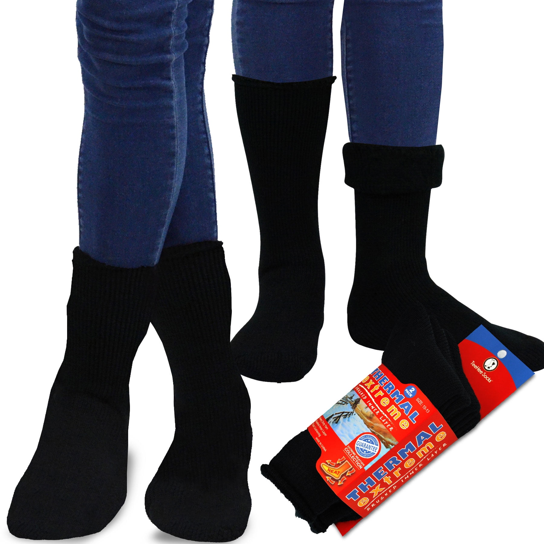 TeeHee Super Warm Brushed Winter Heat Thermal Crew Socks Multi-Pack for ...
