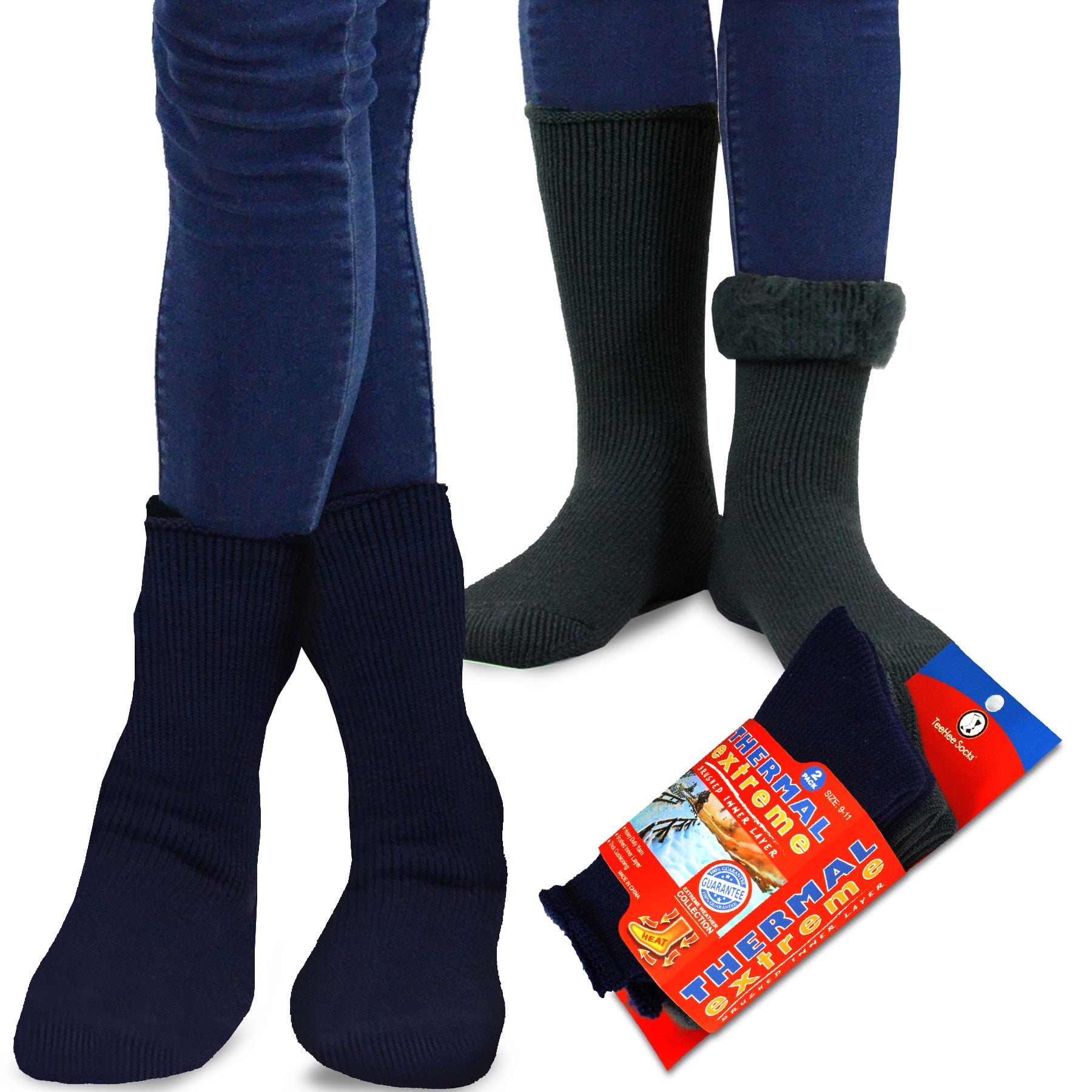 TeeHee Super Warm Brushed Winter Heat Thermal Crew Socks Multi-Pack for ...