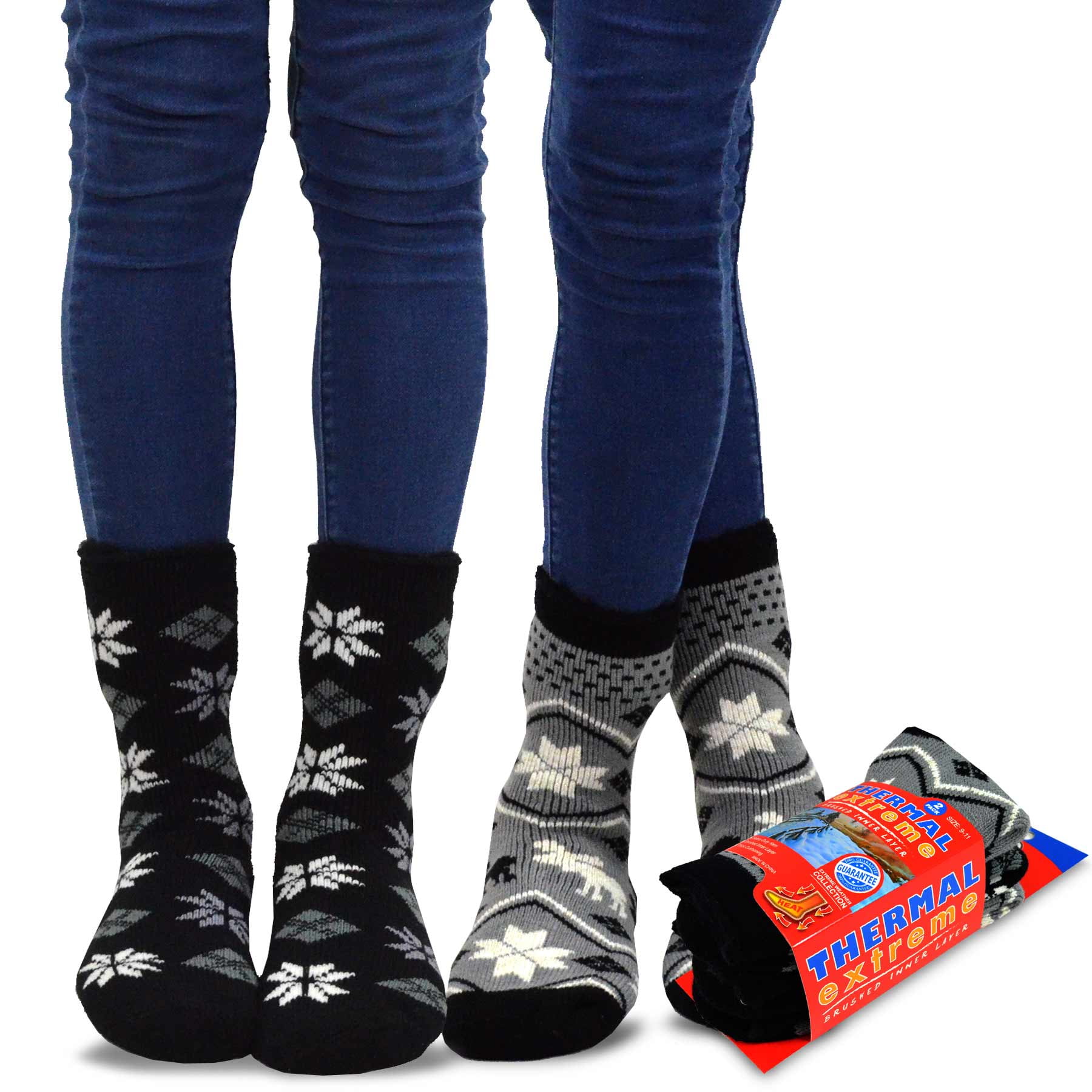 TeeHee Super Warm Brushed Winter Heat Thermal Crew Socks Multi-Pack for ...