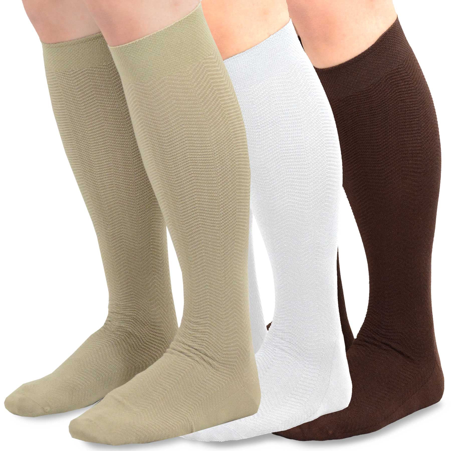 TeeHee Viscose from Bamboo Over the Calf Dress Socks for Men Multi-Pack ...