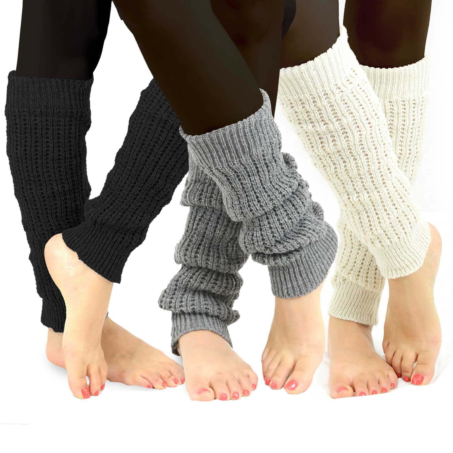 TeeHee Women's Fashion and Christmas Holiday Leg Warmers Multi-Pack ...