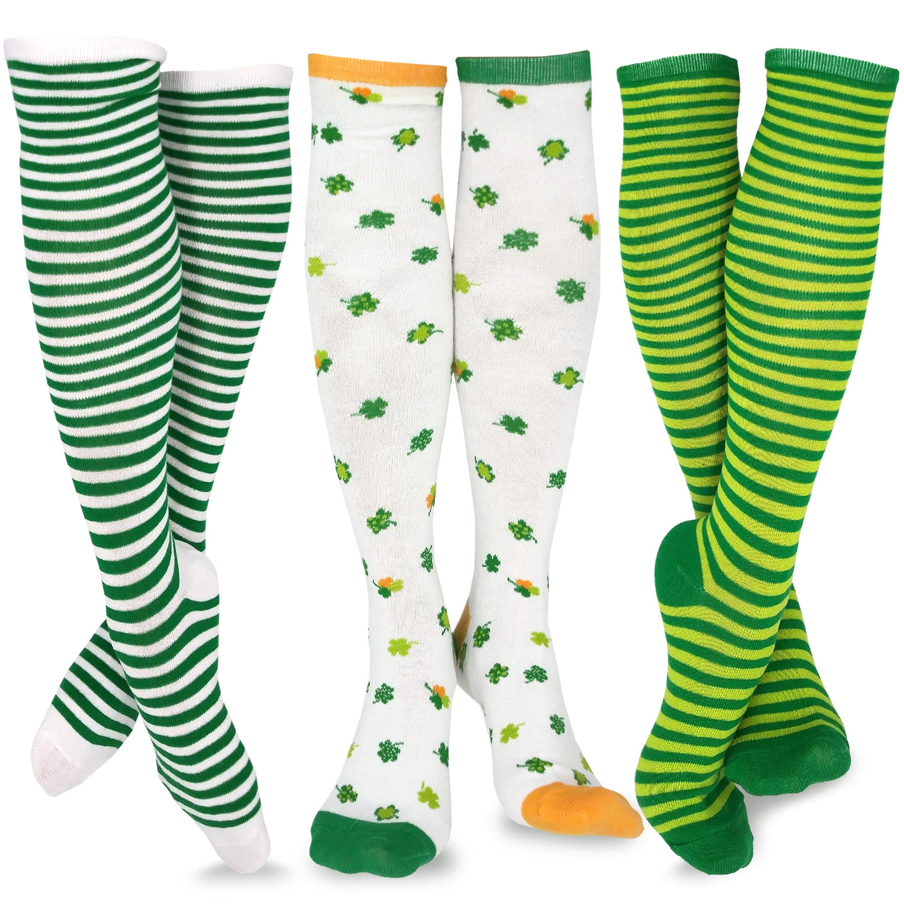 TeeHee Women's St. Patrick's Day Cotton Knee High Socks 3-Pack ...