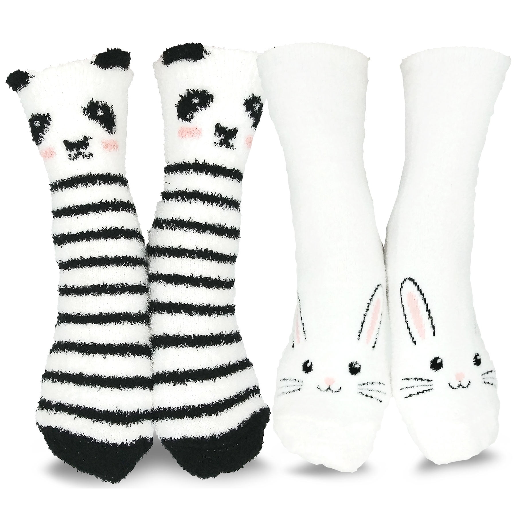 TeeHee Women's Super Soft Cozy Fuzzy Slipper Socks Cute Panda Rabbit ...