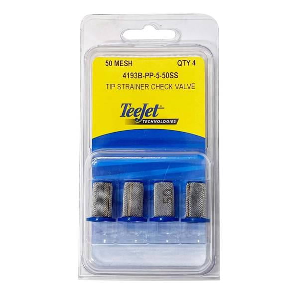 TeeJet 4-Pack 50 Mesh Stainless Steel with Check Valve - Walmart.com