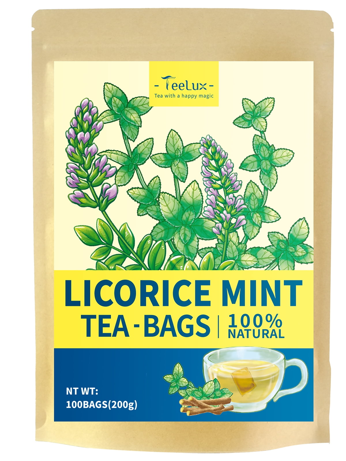 TeeLux Licorice Peppermint Tea Bags, Soothing Mint with Sweet Licorice ...