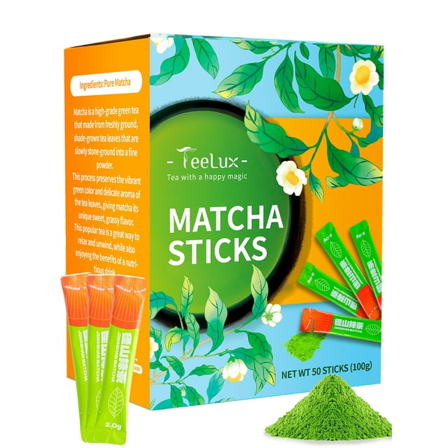 TeeLux Sweet Drink Mix, Matcha Green Tea Powder, Latte Grade, Single ...