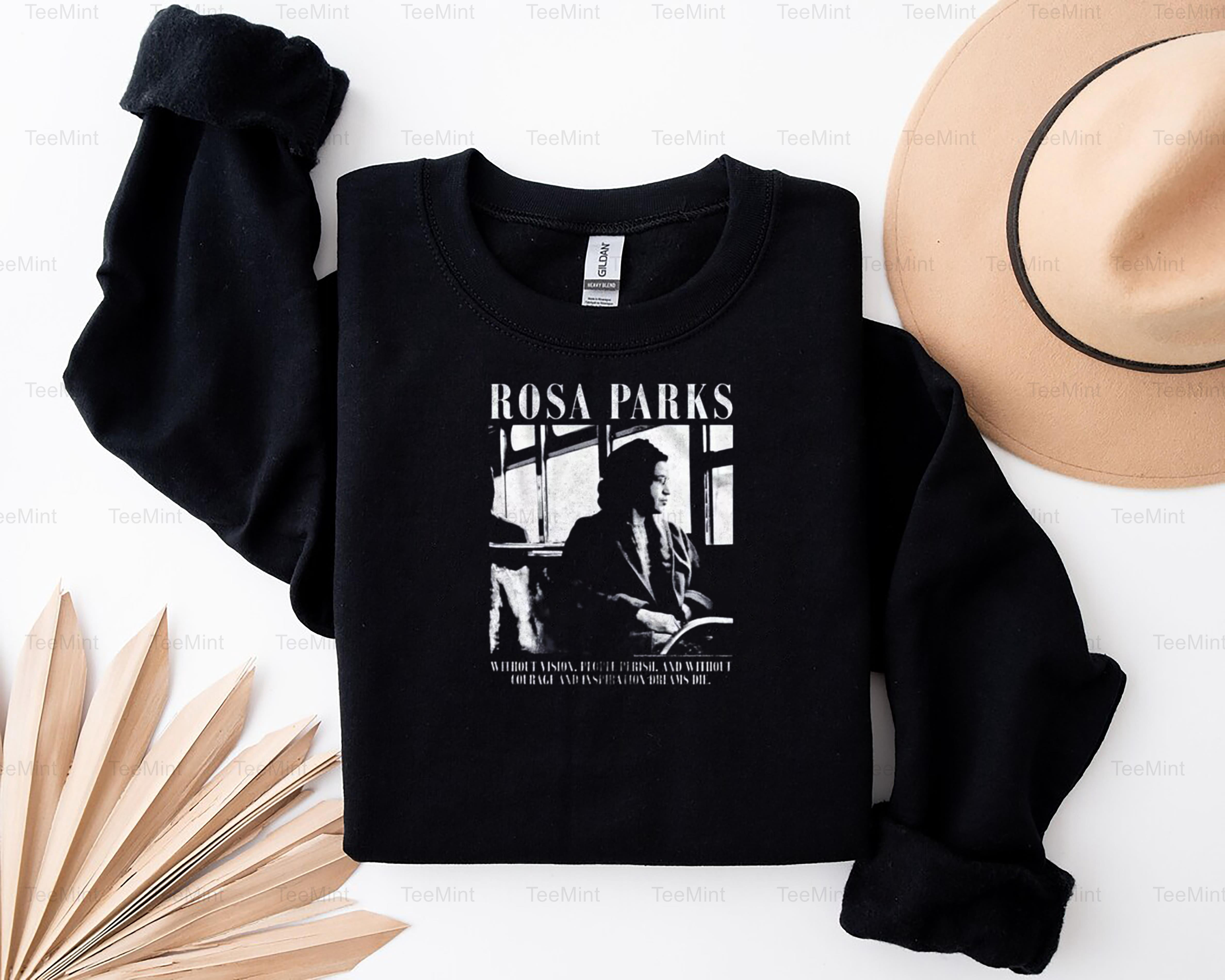 TeeMint37 Rosa Parks Vision Courage Navy Icon Civil Rights Leader Quote ...