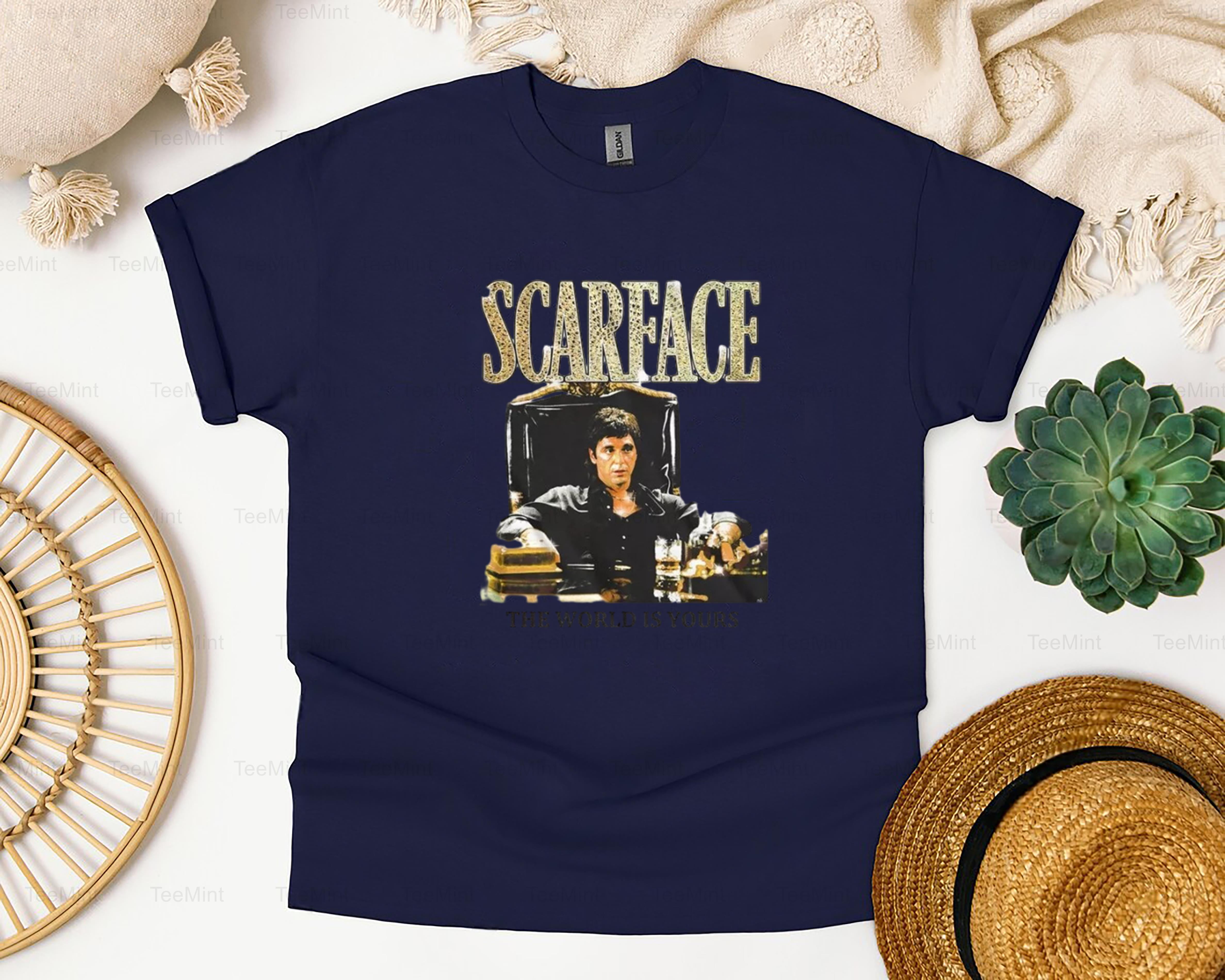 TeeMint37 Scarface Desk Sit Movie T-Shirt, SW, Hoodie Al Pacino Tony ...
