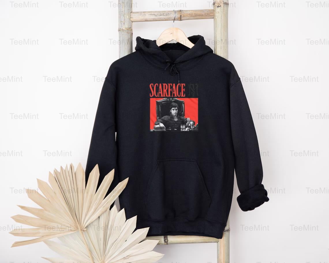 TeeMint37 Scarface Red Bg Movie T-Shirt, SW, Hoodie Al Pacino Tony ...