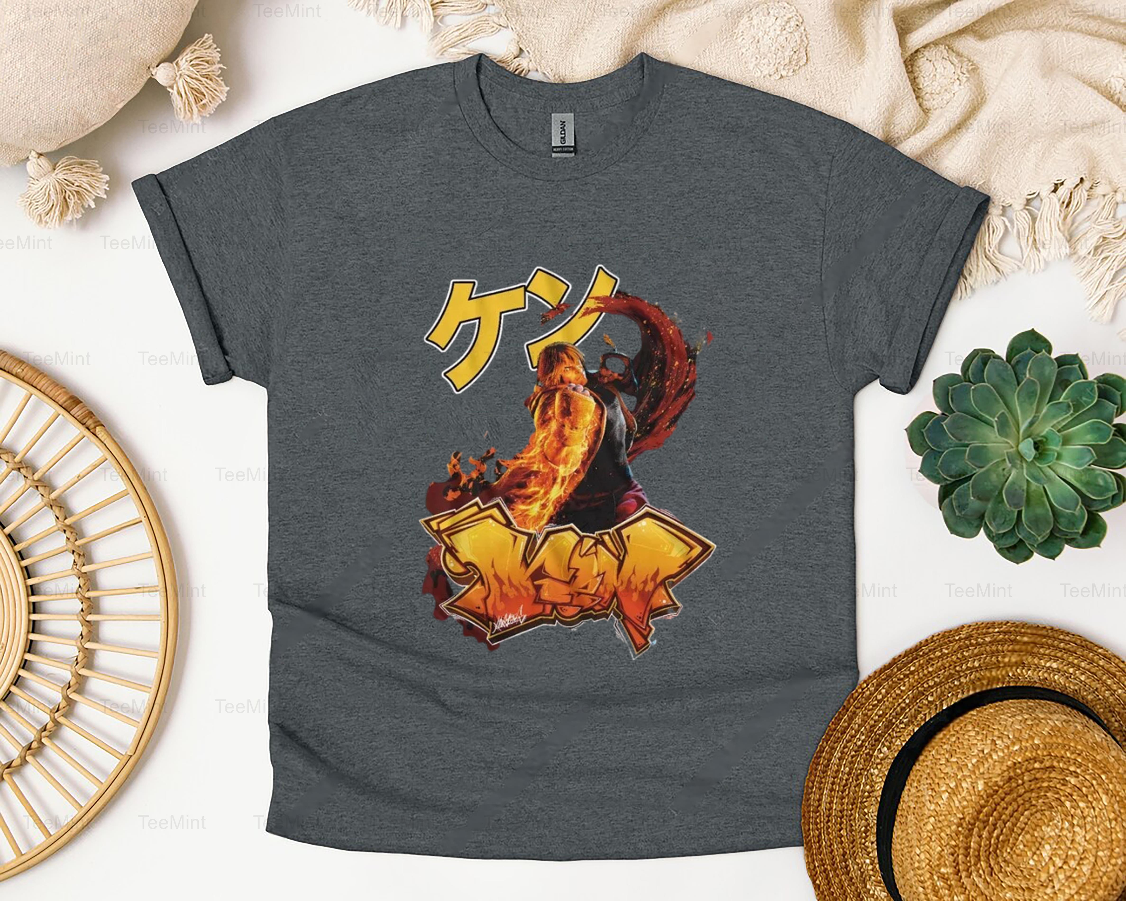 TeeMint38 Street Fighter Ken Graffiti Gaming T-Shirt, SW, Hoodie Capcom ...