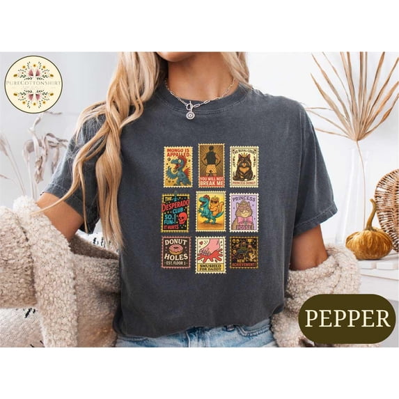 TeeMuse Dungeon Crawler Carl Shirt, Vintage Stamp T-Shirt, Sci-Fi Book ...