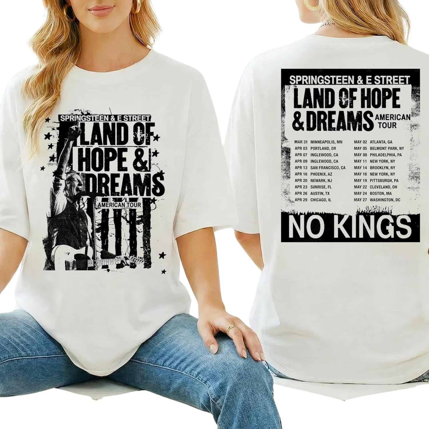 TeeMuse Hanmade Bruce Land of Hope & Dreams Tour Shirt, Vintage Born in ...