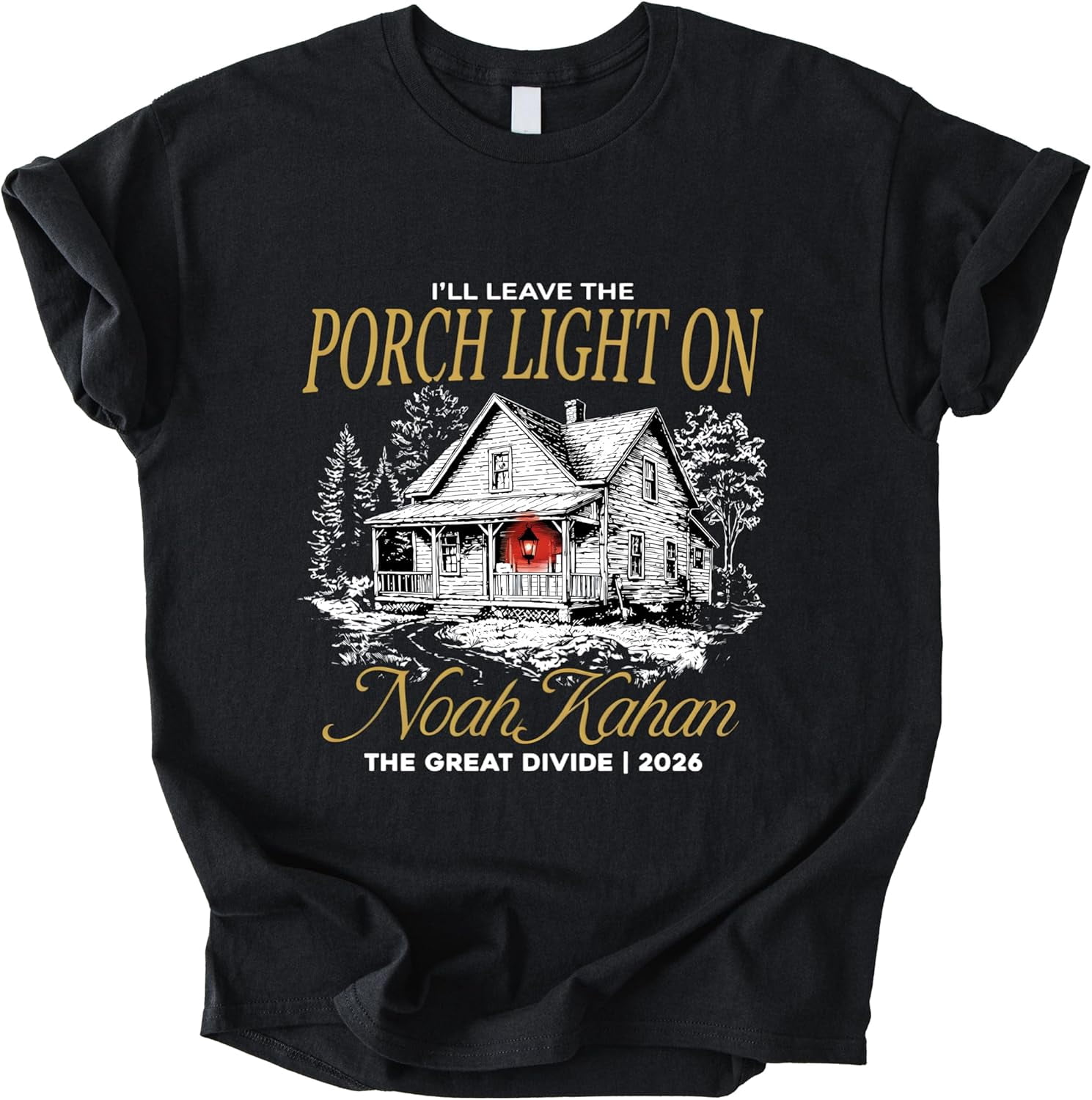 TeeMuse Porch Light On Folk Indie Music Fan Shirt Vintage Cabin Tour ...
